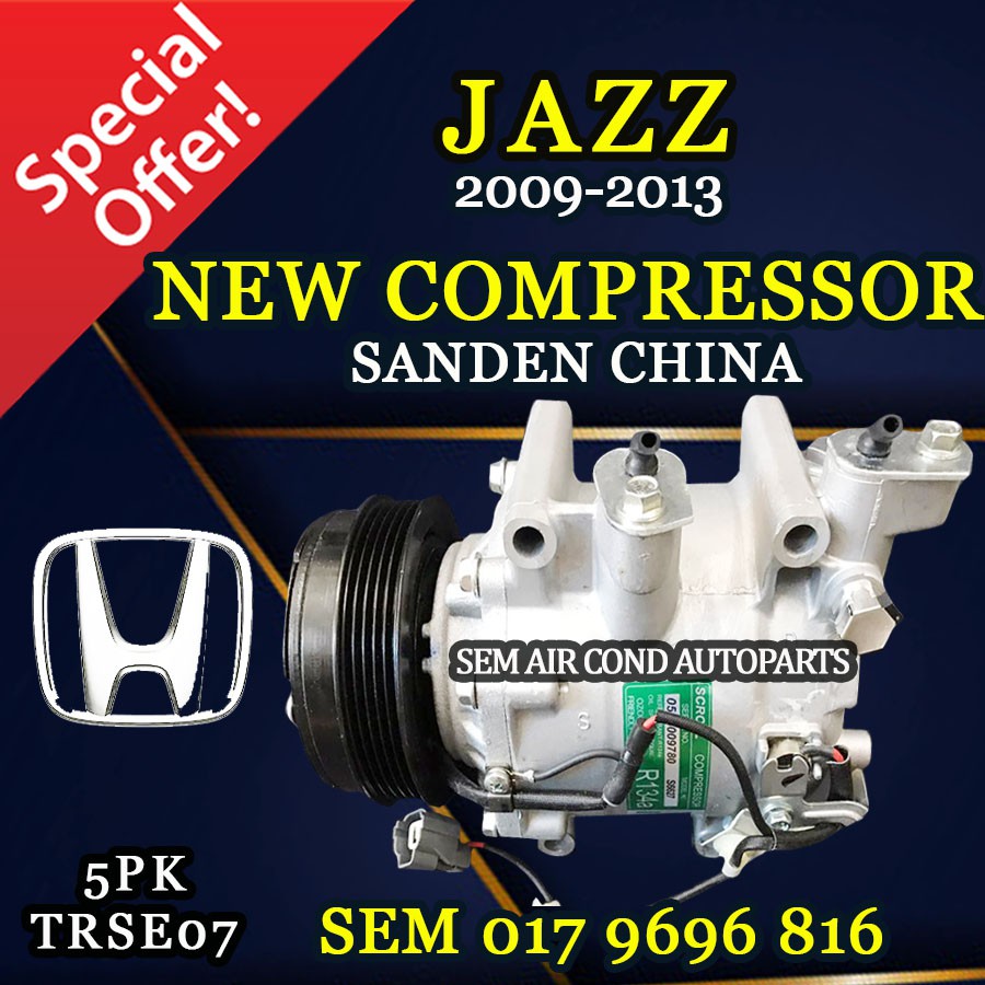 HONDA JAZZ 2009-2013 YEAR TRSE07 5PK SANDEN NEW CHINA COMPRESSOR ...