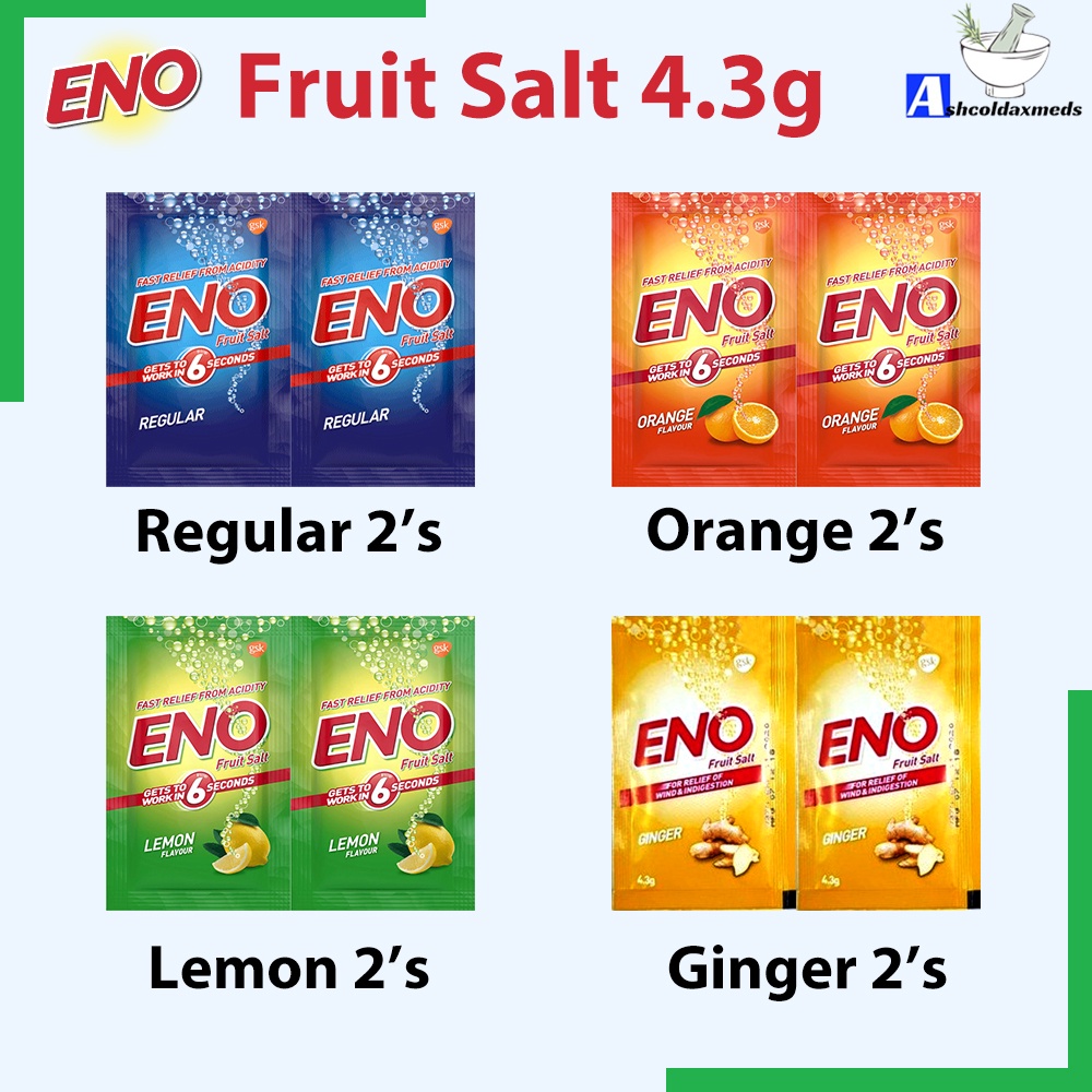 ENO Fruit Salt Sachet 4.3g Regular 2's / Orange 2's / Lemon 2's ...