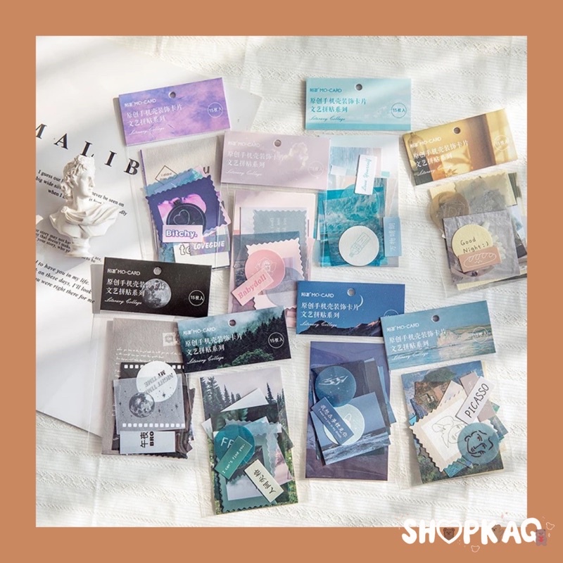 SHOPKAQ 15pcs Designs Artistic Fantasy Sky Ins Collage Deco Stickers ...