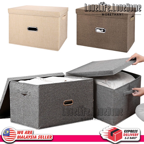 MORETHAN1 Washable Fabric Storage Bins with Removable Lids and Handles ...