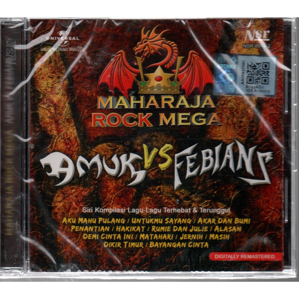 CD Maharaja Rock Mega : Amuk vs Febians (Siri Kompilasi 14 Lagu-Lagu ...