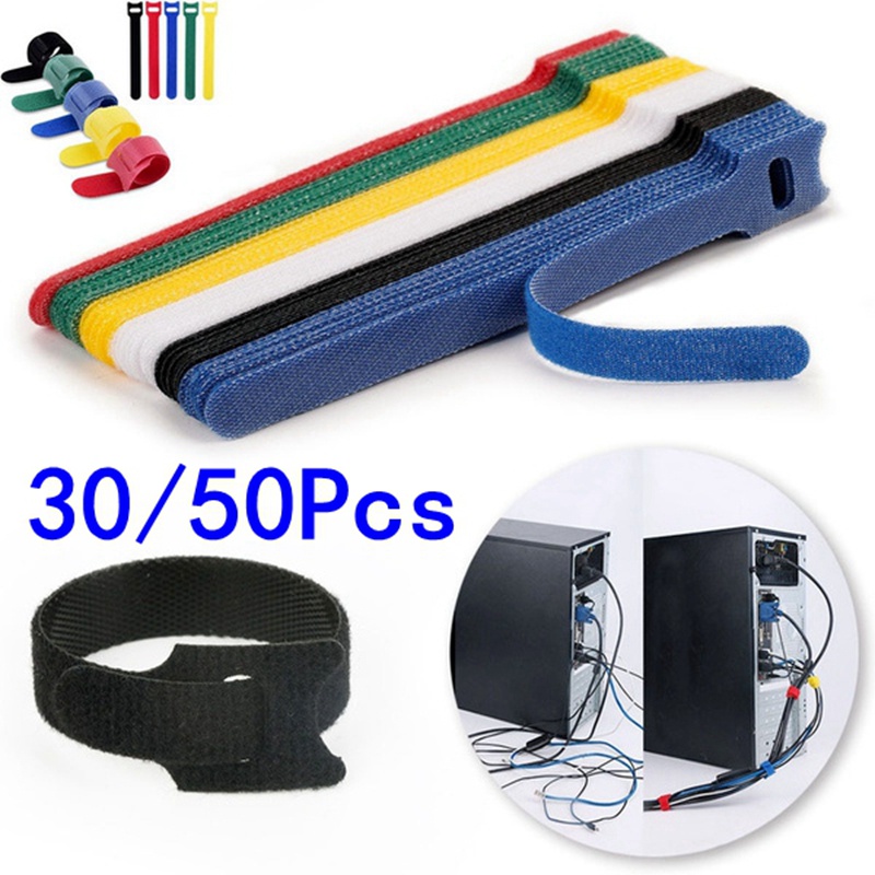 30pcs/50pcs Detachable Cable Ties Color Reusable Nylon Ties T-Type ...