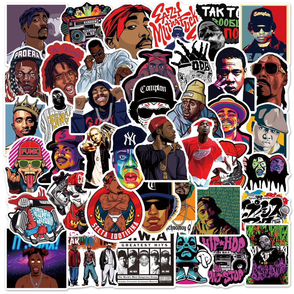 50PCS West Coast Rap Waterproof Graffiti Sticker For Suitcase Guitar ...