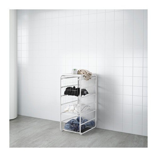 ALGOT Frame/3 wire baskets/top shelf, white | Shopee Malaysia