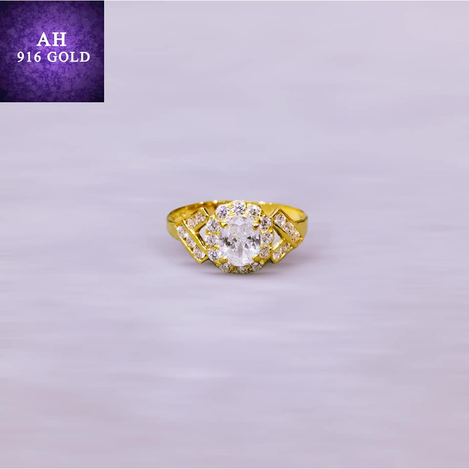 Cincin Tunang Emas 916 Size 15/Merisik/Kahwini/Nikah/Engagement Ring ...