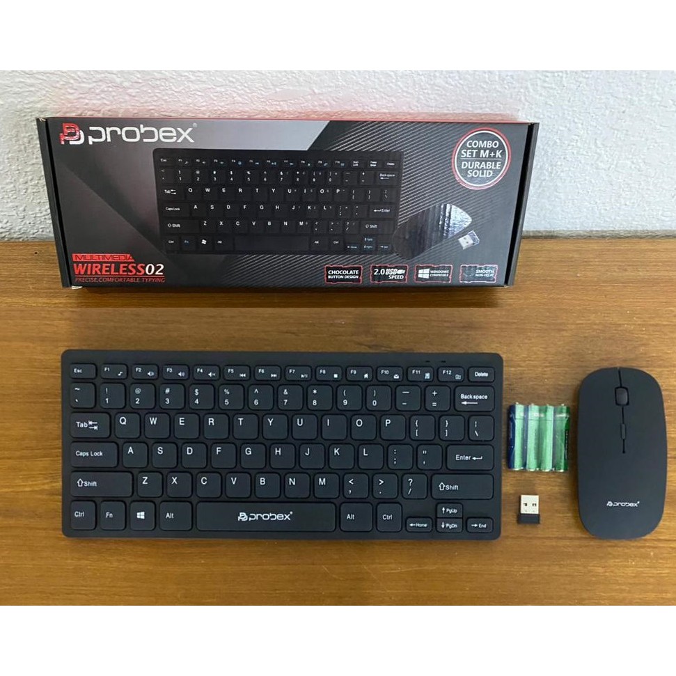 PROBEX (KM-WL02) MINI COMBO WIRELESS KEYBOARD & MOUSE | Shopee Malaysia