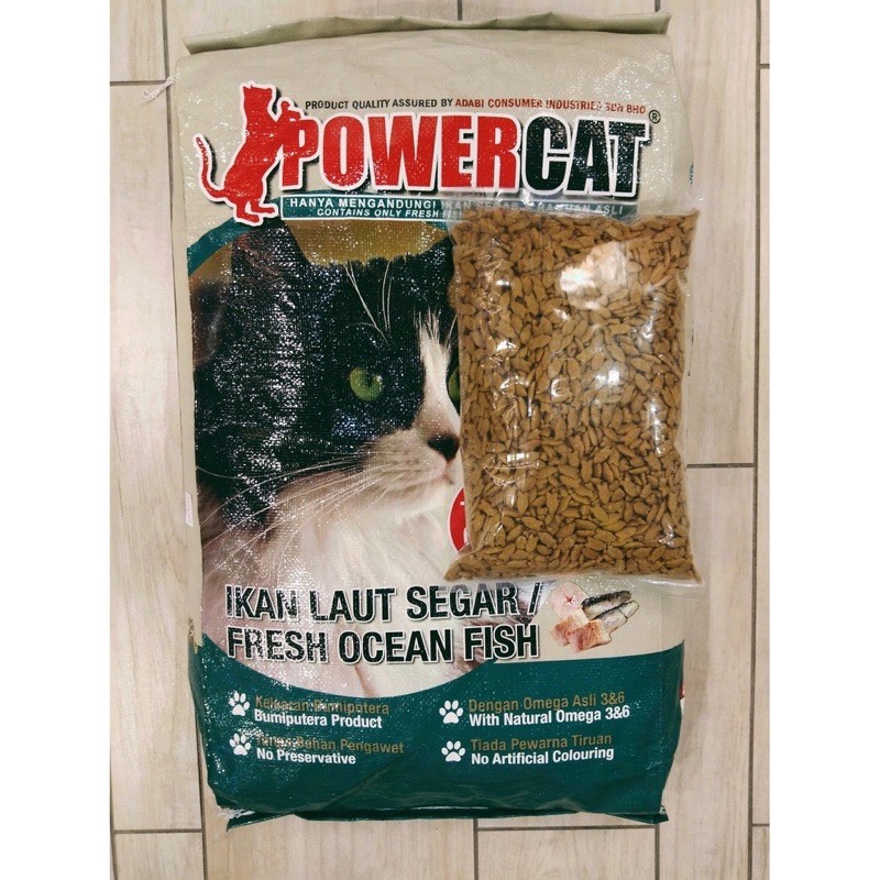 POWER CAT REPACK TUNA/OCEAN FISH 500g/1kg Makanan kucing murah | Shopee ...