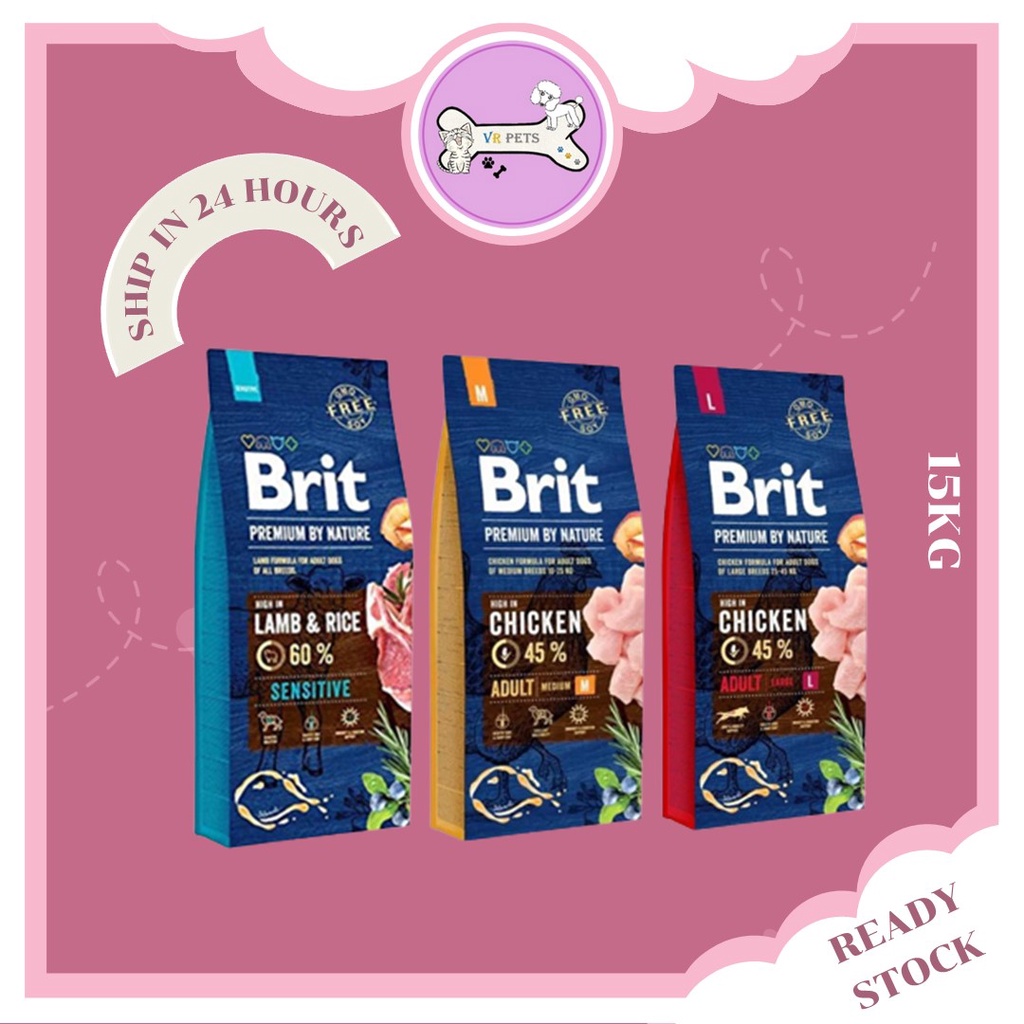 Brit Premium By Nature Dog Food 15kg - Chicken Adult Medium Breed ...
