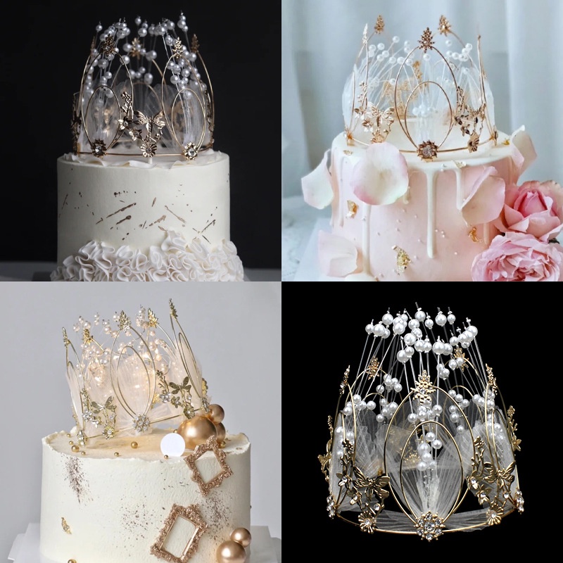 Alloy Crown Cake Topper Wedding Birthday Party Cupcake Topper Cake ...