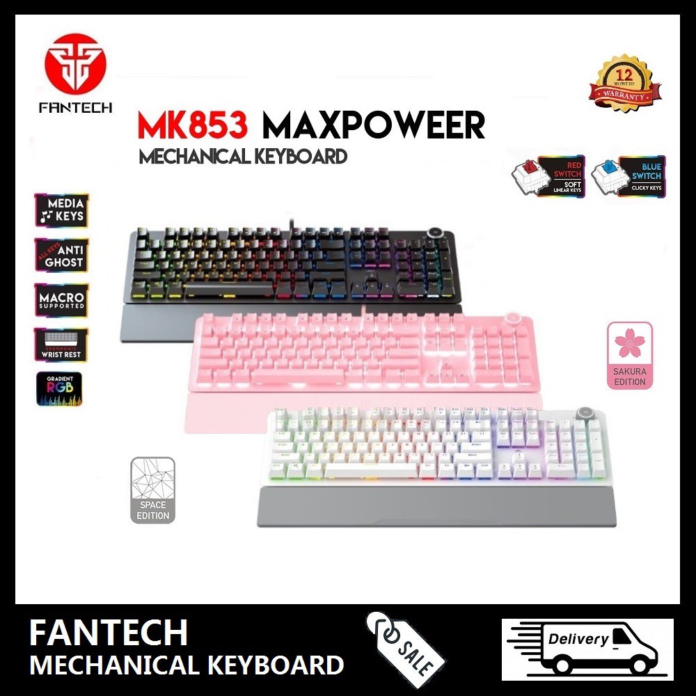 FANTECH MK853 MAXPOWER RGB SPACE SAKURA EDITION WIRED MECHANICAL GAMING ...