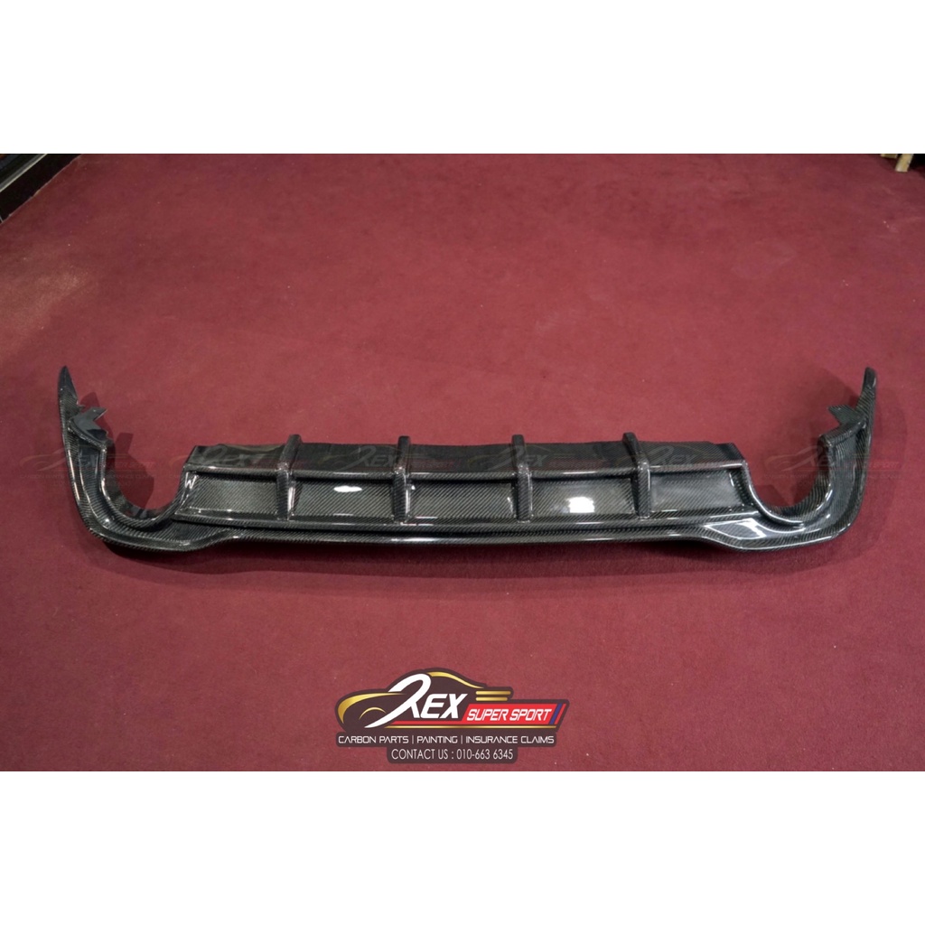 VW Volkswagen Golf Mk8 GTI R-Line Rear Diffuser CS Real Carbon Fiber ...