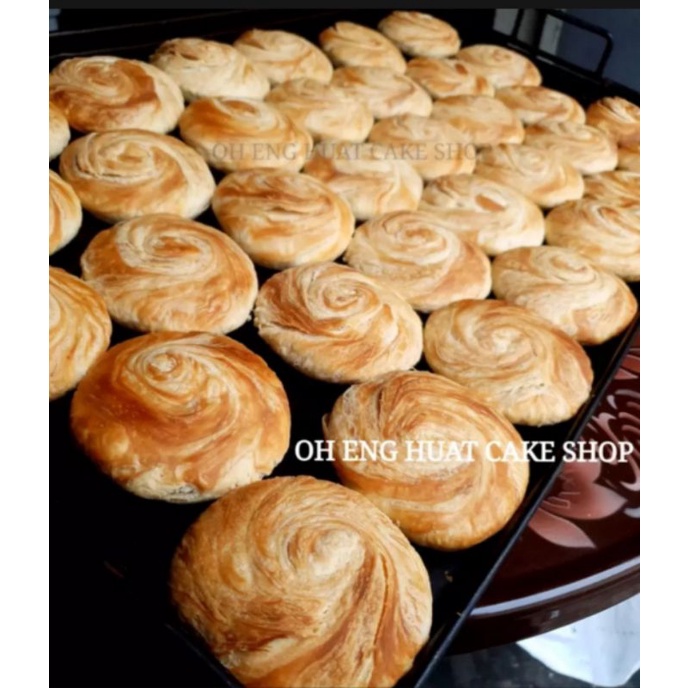 槟城胡荣发餠铺特大斑斓班兰麦芽清糖碰凸太阳饼 5pc Penang Oh Eng Huat Large Pandan Phong Pneah ...