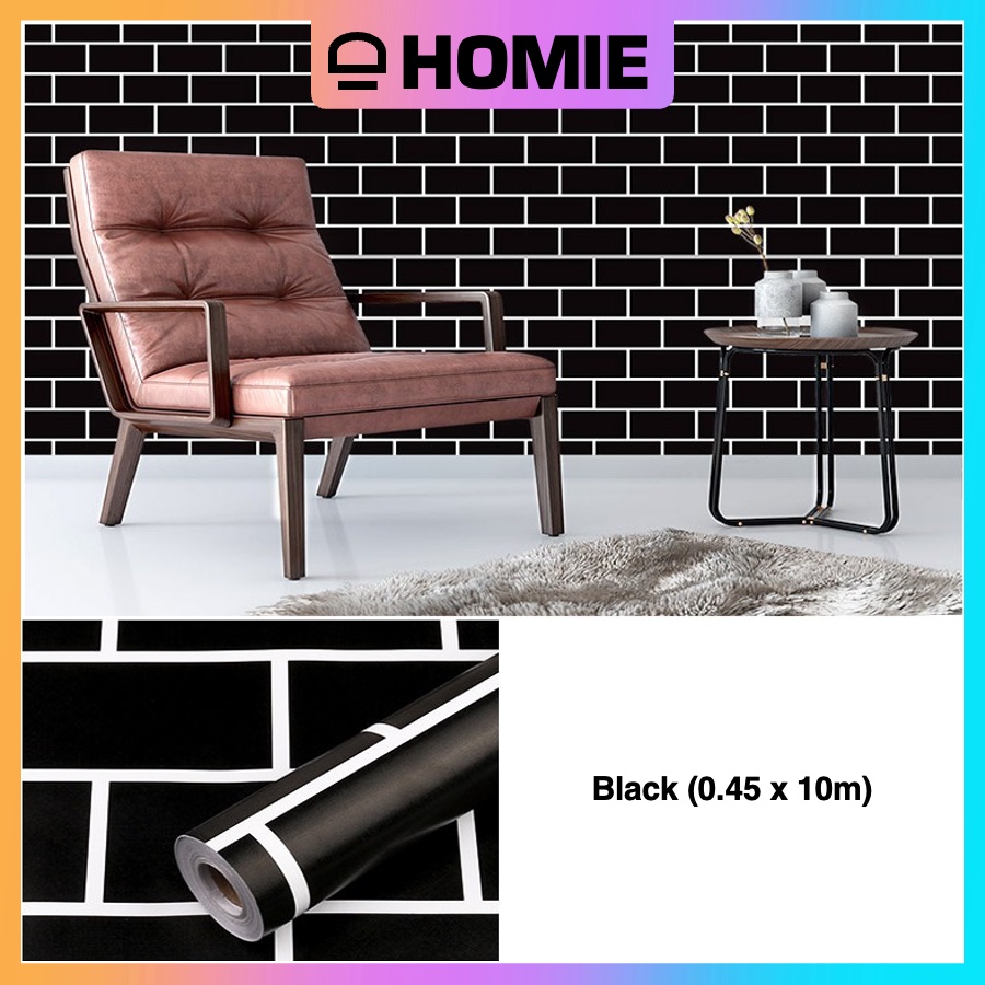 HOMIE 45cm x 10m Brick Wallpaper / Kertas Dinding Bata / Wall Sticker ...