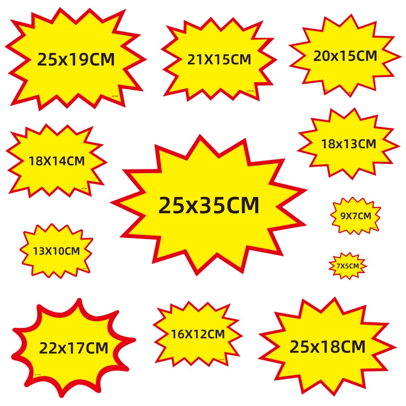 9 Size POP Star Paper Marketing Discount Promotion Sales Advertising ...