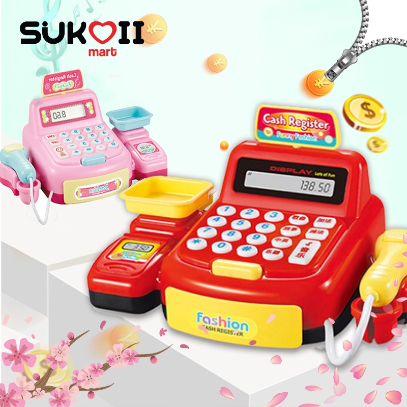 SKOI Pretend Cashier Toy Supermarket Cash Register Machine With Light ...