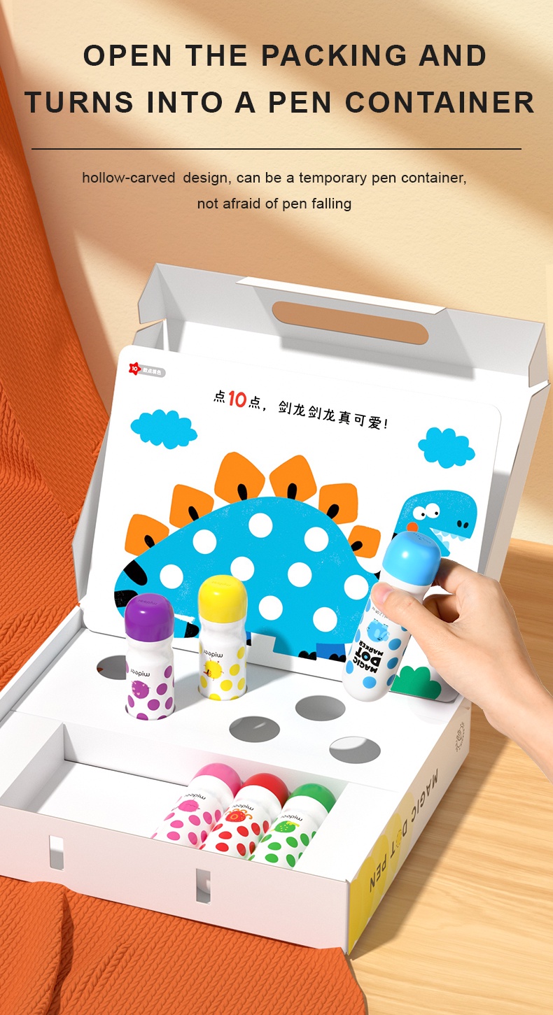 Mideer Washable Magic Dot Marker- 6/12 Colors available | Shopee Malaysia