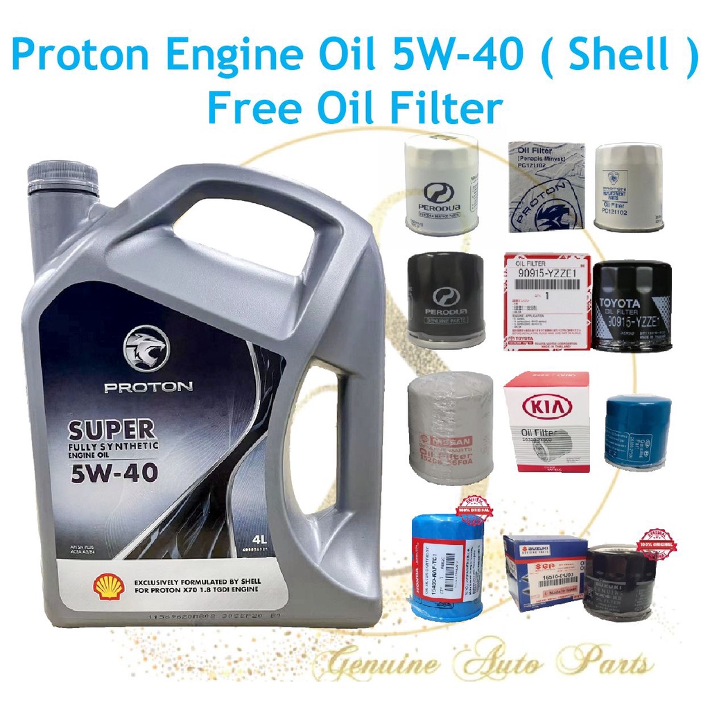 100% ORIGINAL PROTON ENGINE OIL 5W40 FULLY SYNTHETIC 4L SHELL FOR ...