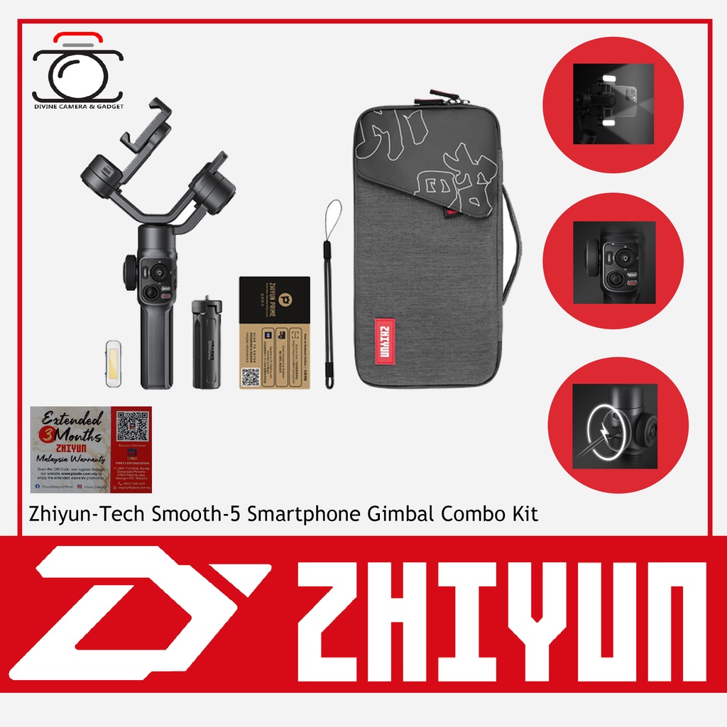 Zhiyun-Tech Smooth-5 Smartphone Gimbal Combo Kit | Shopee Malaysia