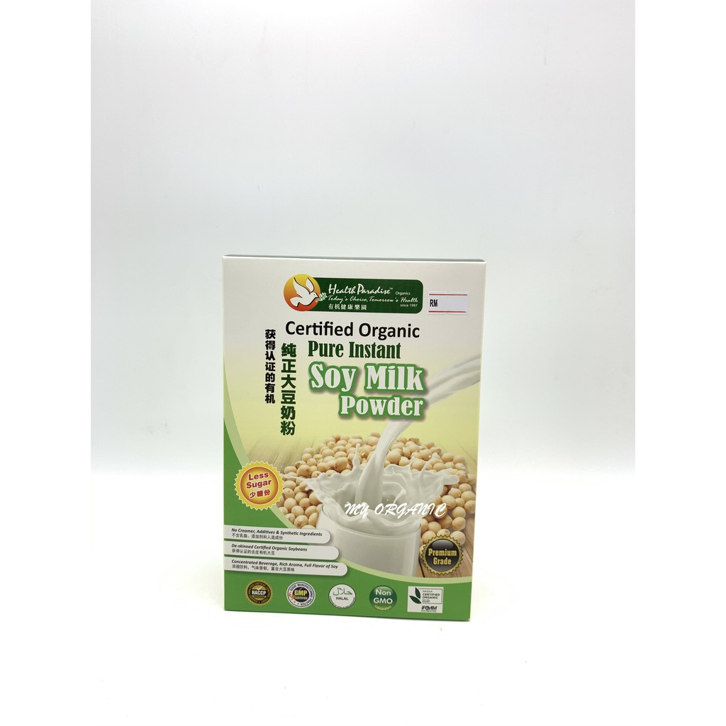 HEALTH PARADISE ORGANIC PURE INSTANT SOY MILK POWDER (LESS SUGAR) 500G ...