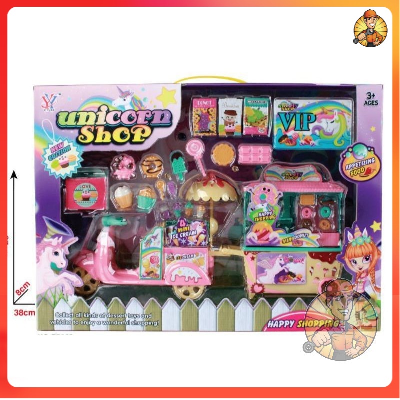 Ice Cream Moped Unicorn Shop set, Bring the unicorns to life with AR Technology | Shopee Malaysia