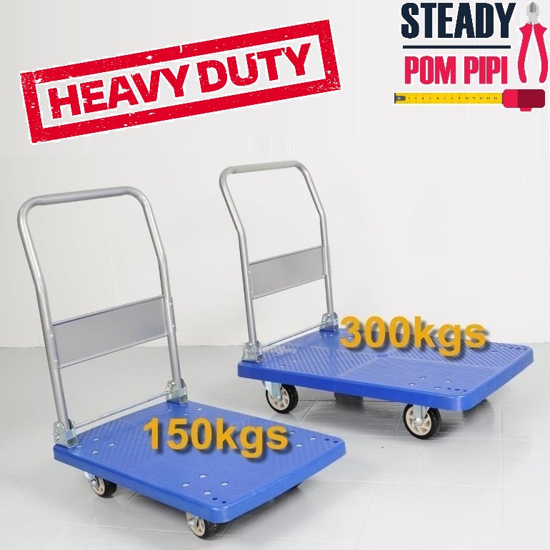 150KG / 300KG HEAVY DUTY PVC FOLDABLE PLATFORM HAND TRUCK TROLLEY / KERETA TOLAK PVC TROLI ...