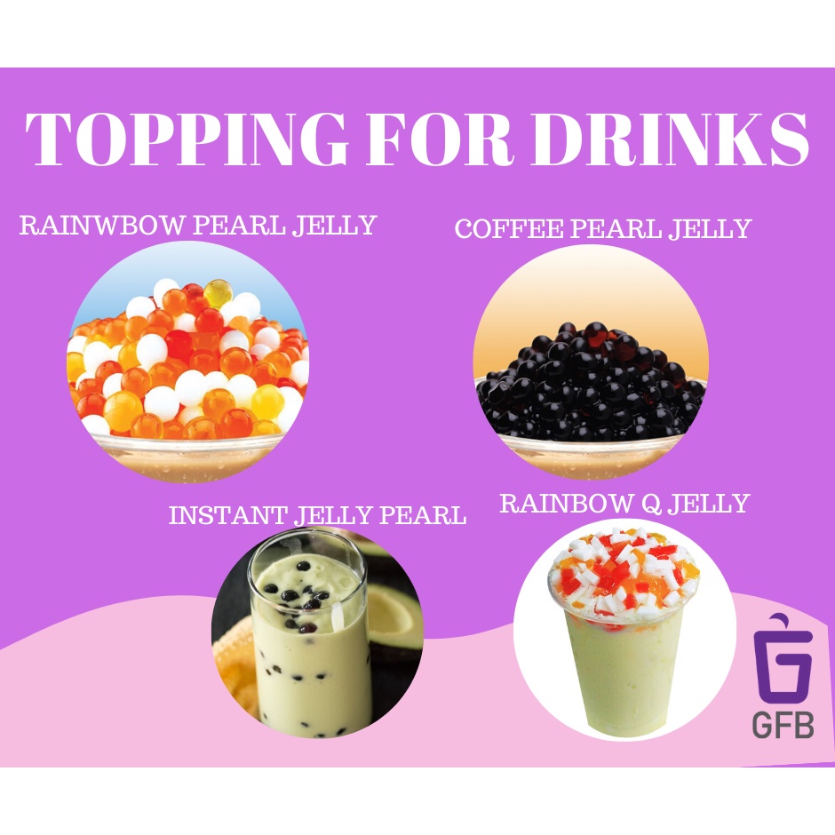 GFB Premium Bubble Tea Boba Pearl Topping Jelly Instant Pearl Jelly ...