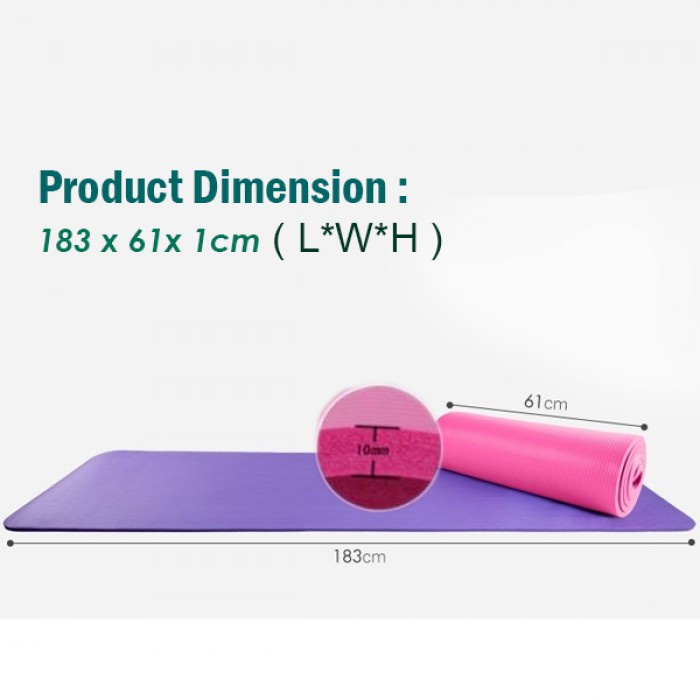 OSUKI Yoga Mat Non-Slip Thick 10mm Exercise Mat - Purple [Free Carry ...