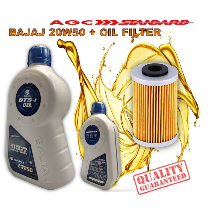 BAJAJ 4T 20W50 AND OIL FILTER PURSAL RS 200 / NS 200 / DOMINAR 400 ...