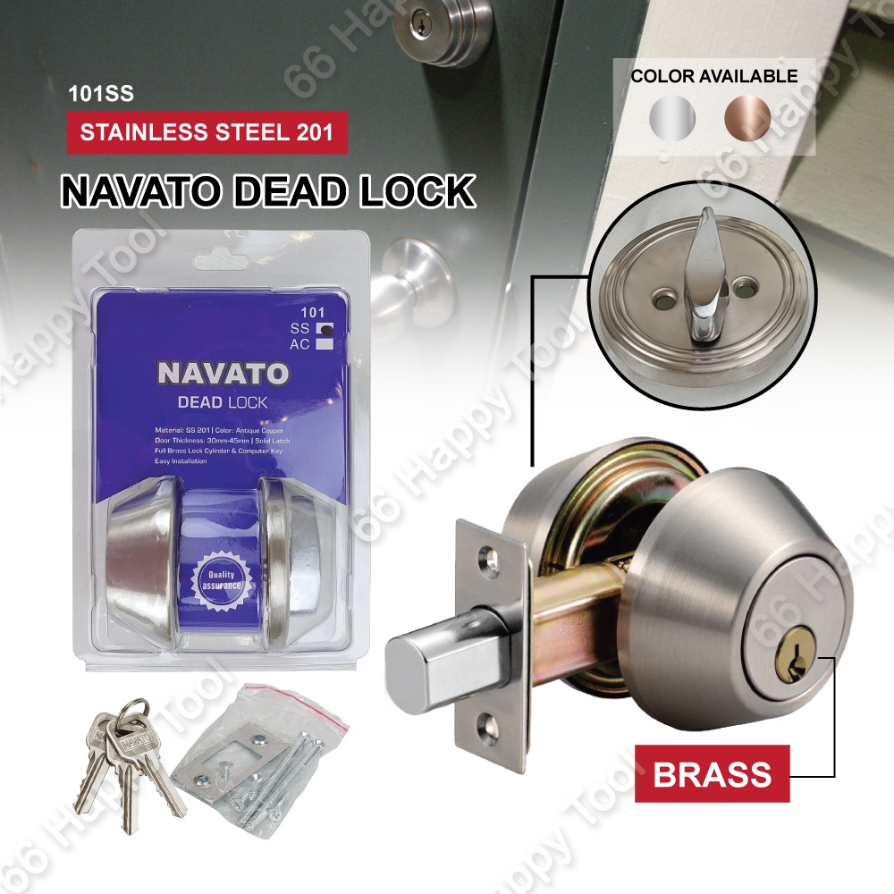 Navato Dead Bolt Lock Set Stainless Steel 201 Finish in SS / AC Full ...
