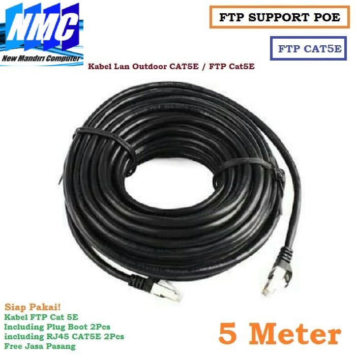 5 METER FTP LAN CABLE OUTDOOR FTP CAT5E 5 CAT 5E FTP 5 METERS | Shopee ...