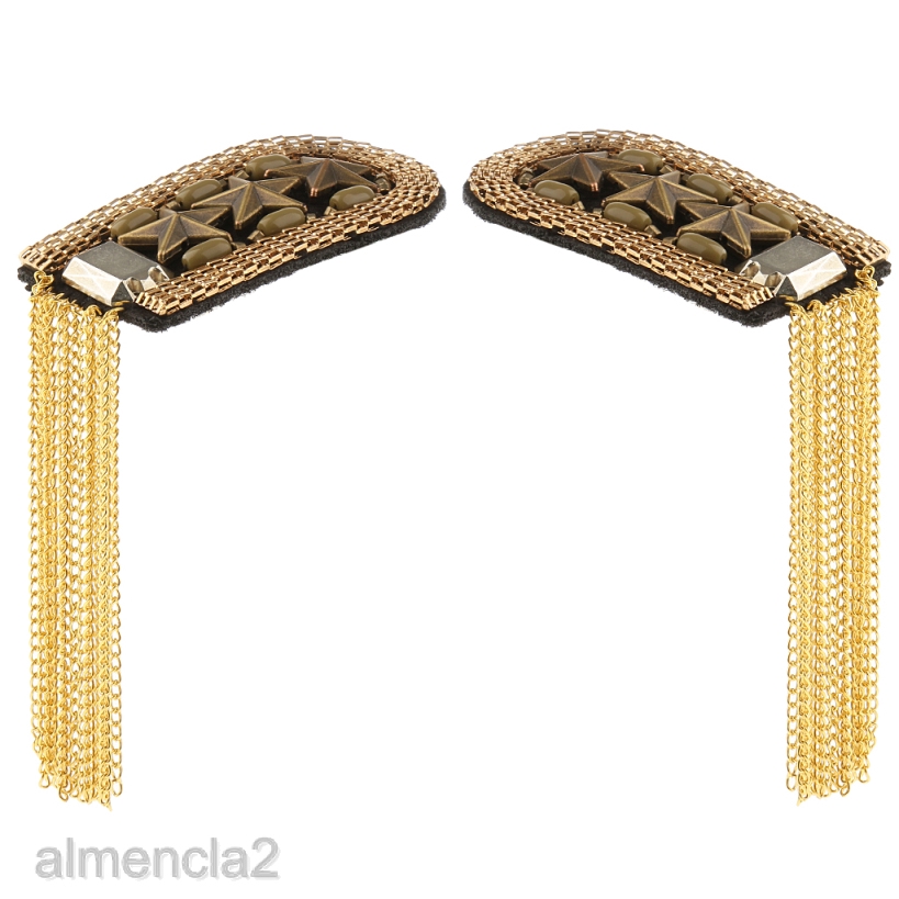 [AlmenclafdMY] 2pcs Star Tassel Epaulette Shoulder Board Brooches ...