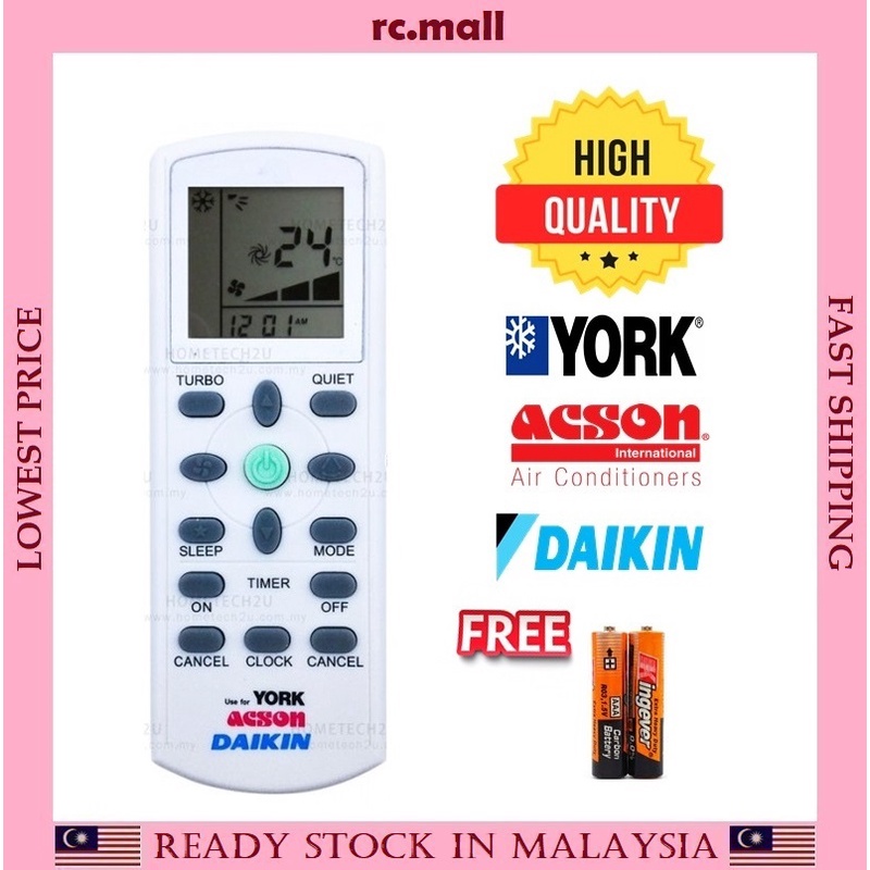 🔥FREE Battery🔥 Air Conditioner Remote Control Quality Remote Aircond ...