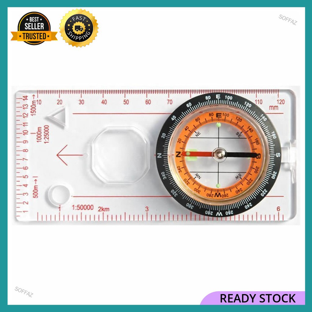 [LOCAL SELLER] Professional Portable Magnifying Compass Ruler Scale ...