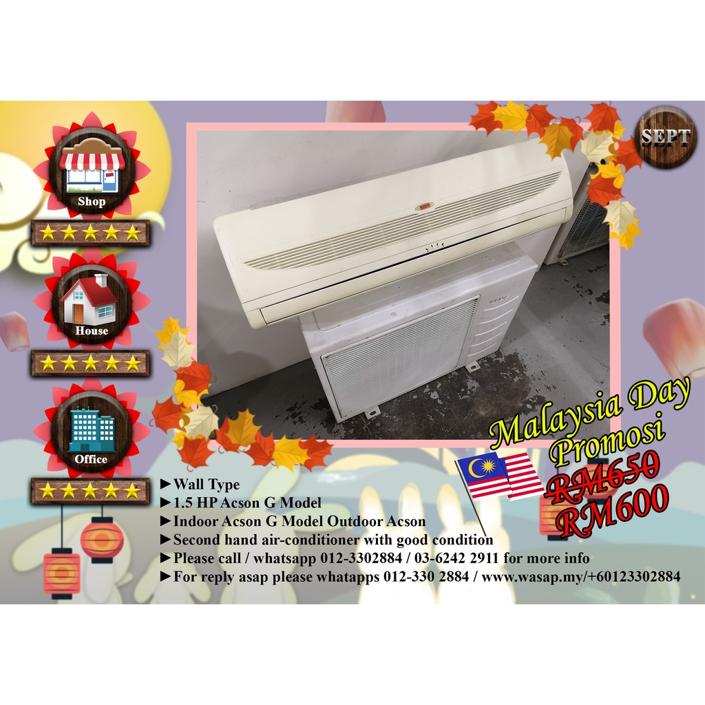 Acson 1.5hp Wall Type Second Hand Air Conditioner AC6382 | Shopee Malaysia