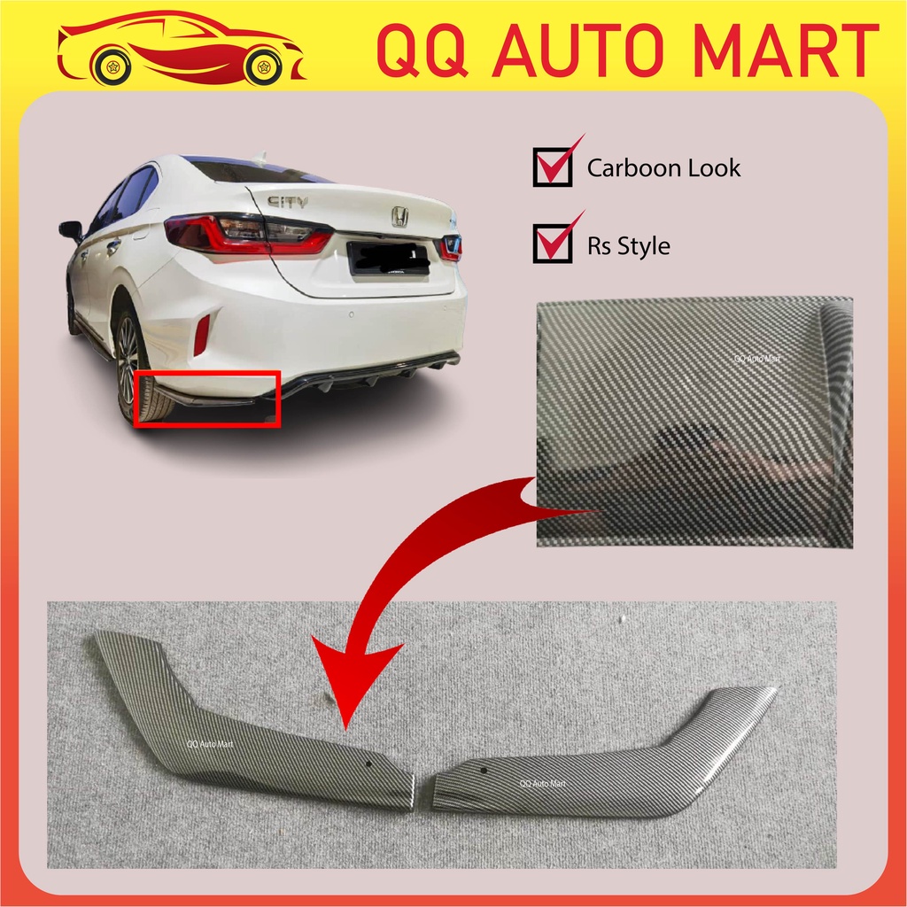 Honda City GN2 2020-2021 RS Rear Side Diffuser Carbon | Shopee Malaysia