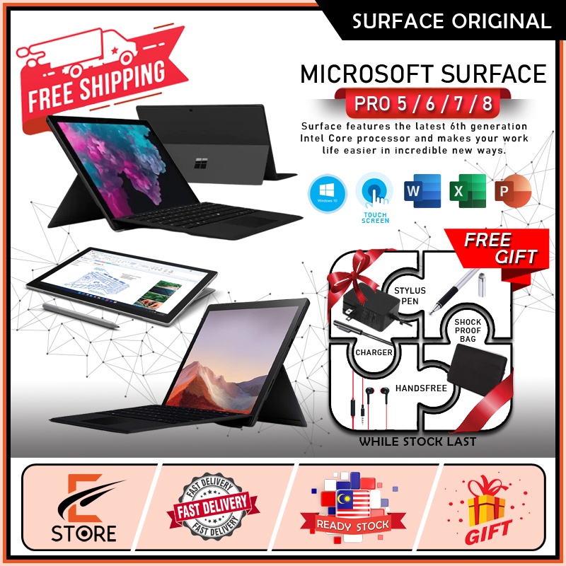 [ORIGINAL] Windows Microsoft Surface Pro 5/6/7/8 Intel i3/i5/i7 Used 95 ...