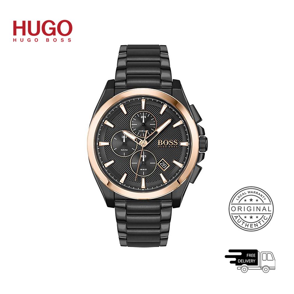 Hugo Grandmaster Black Men Watch 1513885 | Shopee Malaysia