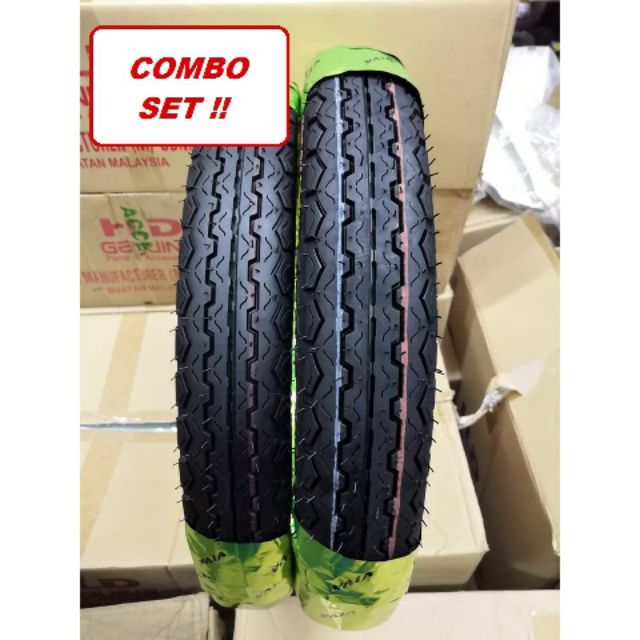 COMBO TUBELESS TAYAR (DUNLOP TT DESIGN) 70/90 80/90-17 TYRE VIVA FT100 ...