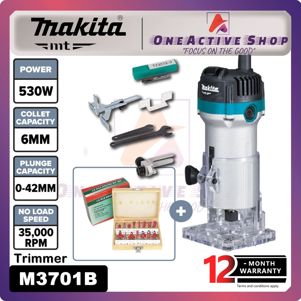 MAKITA Trimmer Router 530W M3701B - 1 Year Warranty || HIKOKI 505W M6ST ...