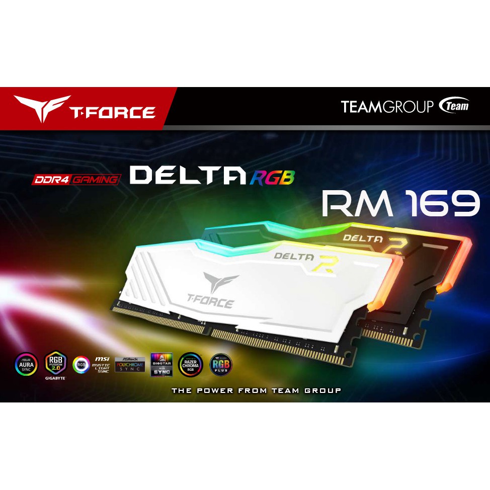 TEAM DELTA T-FORCE 8GB DDR4 3200MHz RGB Gaming RAM | Shopee Malaysia