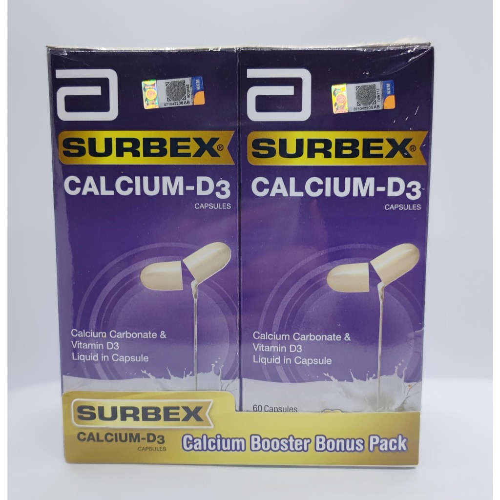 Surbex Calcium-D3 2 x 60 capsules (For Healthy Bones) | Shopee Malaysia