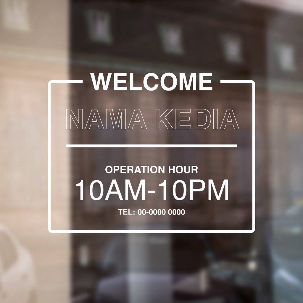 [Sticker] Business Hour Sticker Custom Made - Glass / Window Decal ...