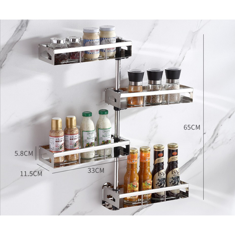 Hanging Condiments Rack 4 Layers Black | Shopee Malaysia