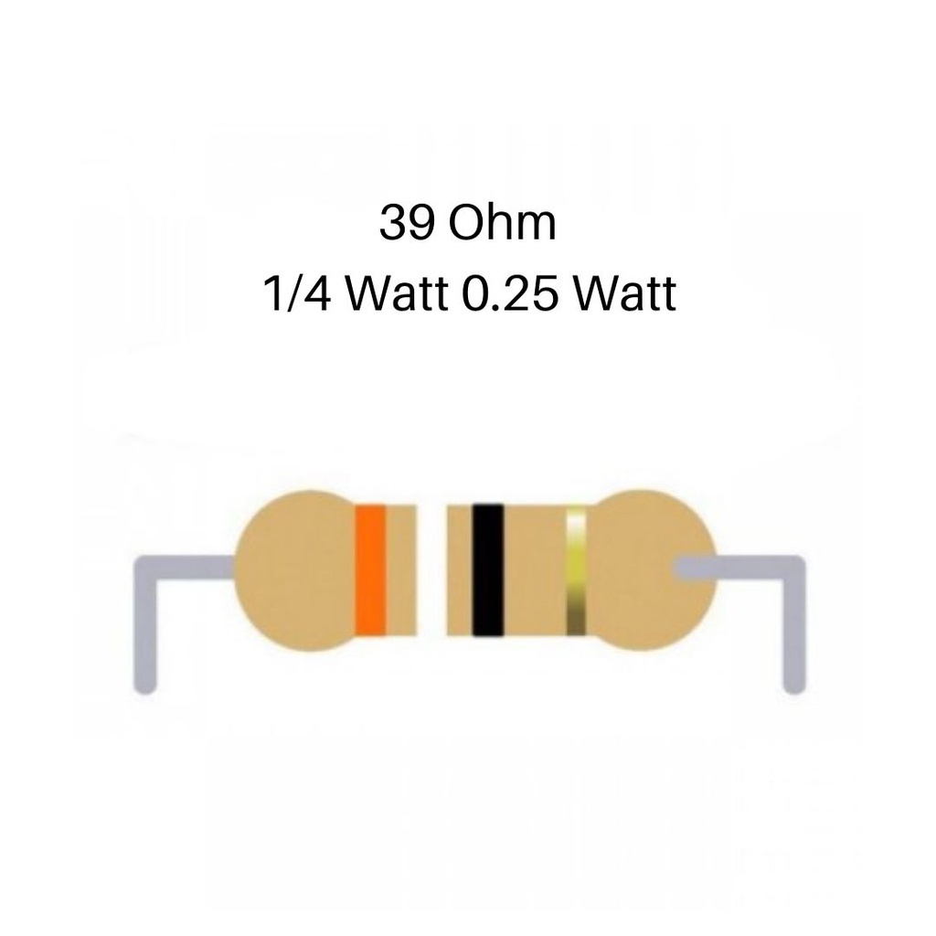 39 ohm 0.25w 1/4W resistor (5% tolerance) (10pcs/ pack) | Shopee Malaysia