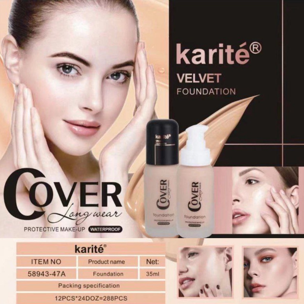 KARITE FOUNDATION VELVET COVER LONG WEAR WATERPROOF (58943-47A ...