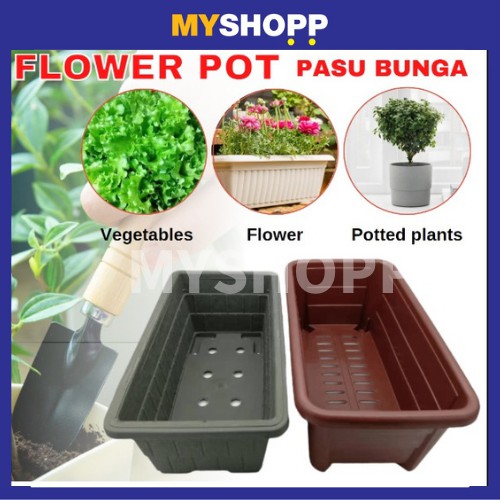 Segi Empat Pasu Bunga Plastik / Rectangular Platic Flower Pot | Bio ...