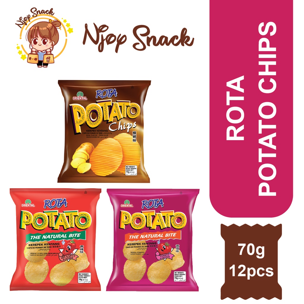 70g x 12's ORIENTAL ROTA POTATO CHIPS (BBQ / HOT & SPICY / TOMATO) | Shopee Malaysia