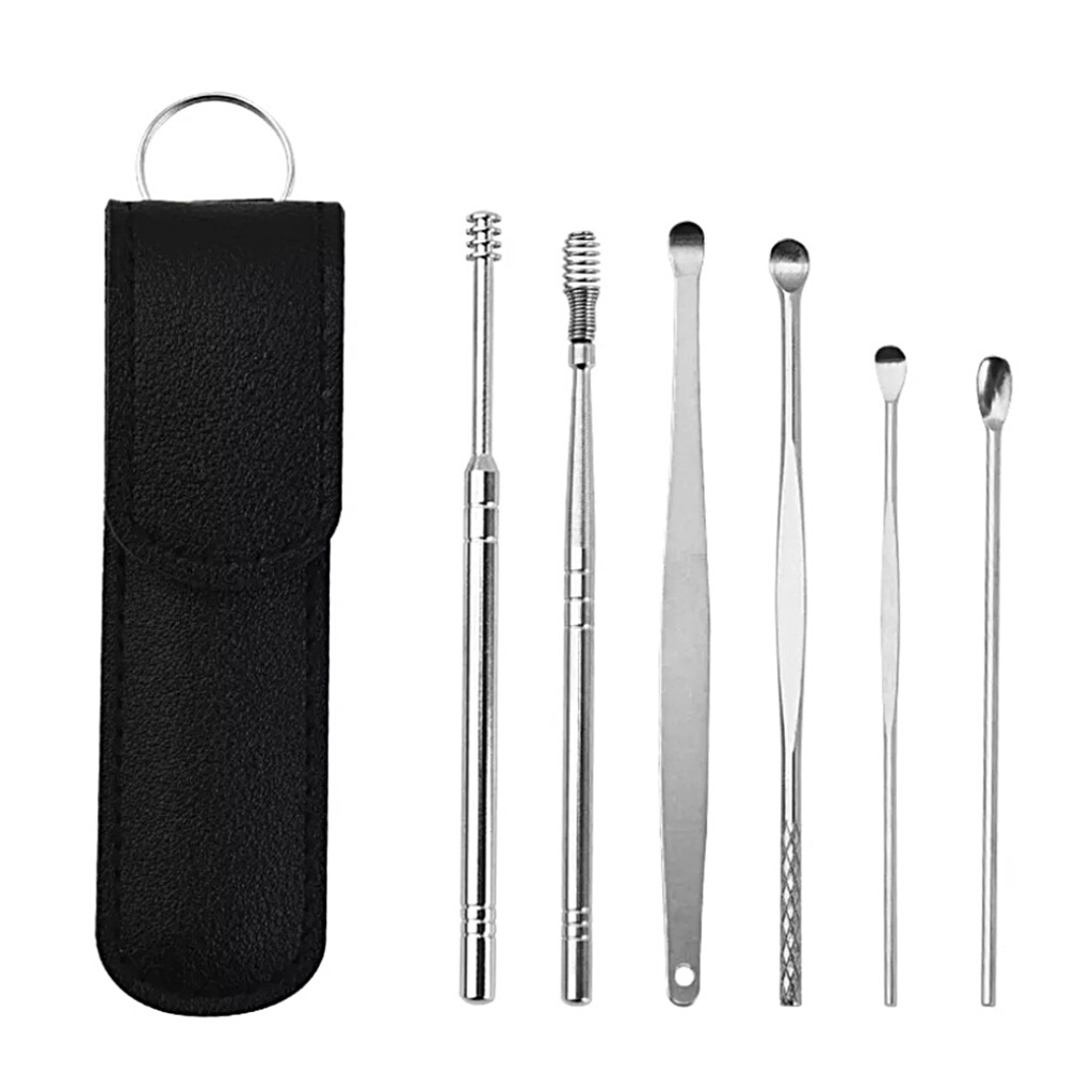 6in1 Pengorek Telinga Besi Ear Pick Stainless Steel Set Korek Telinga ...