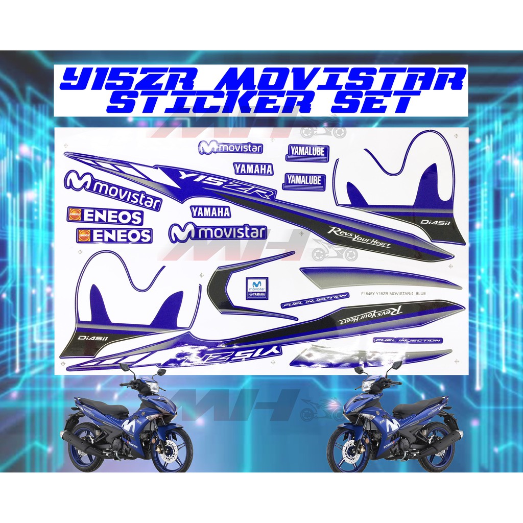 YAMAHA Y15ZR STICKER SET / EXCITER 150 MOVISTAR STICKER / MORITAKA ...
