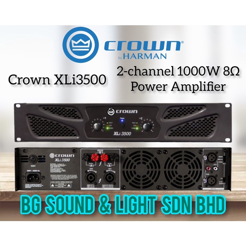 Crown XLi3500 2-Channel Power amplifier 1000W 8Ω ( XLi-3500 / XLi 3500 ...